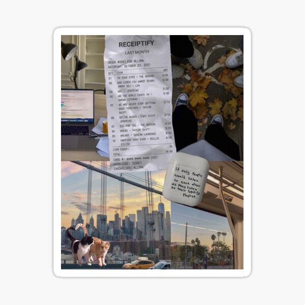 "City Core Aesthetic Collage" Sticker for Sale by hunnypie-xoxo | Redbubble