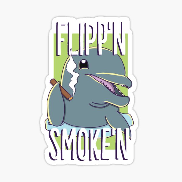 "Flipp'n Smoke'n (Green)" Sticker for Sale by art-by-tj-7 | Redbubble
