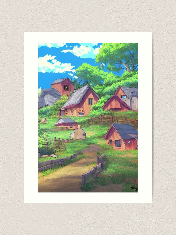 "Cottagecore anime aesthetic" Art Print for Sale by Art-of-AI | Redbubble