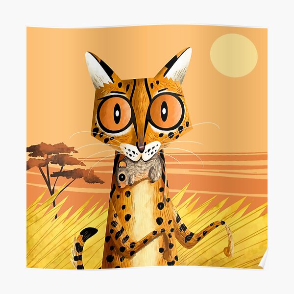 "Serval Cat and Vlei Rat" Poster for Sale by rohanchak | Redbubble