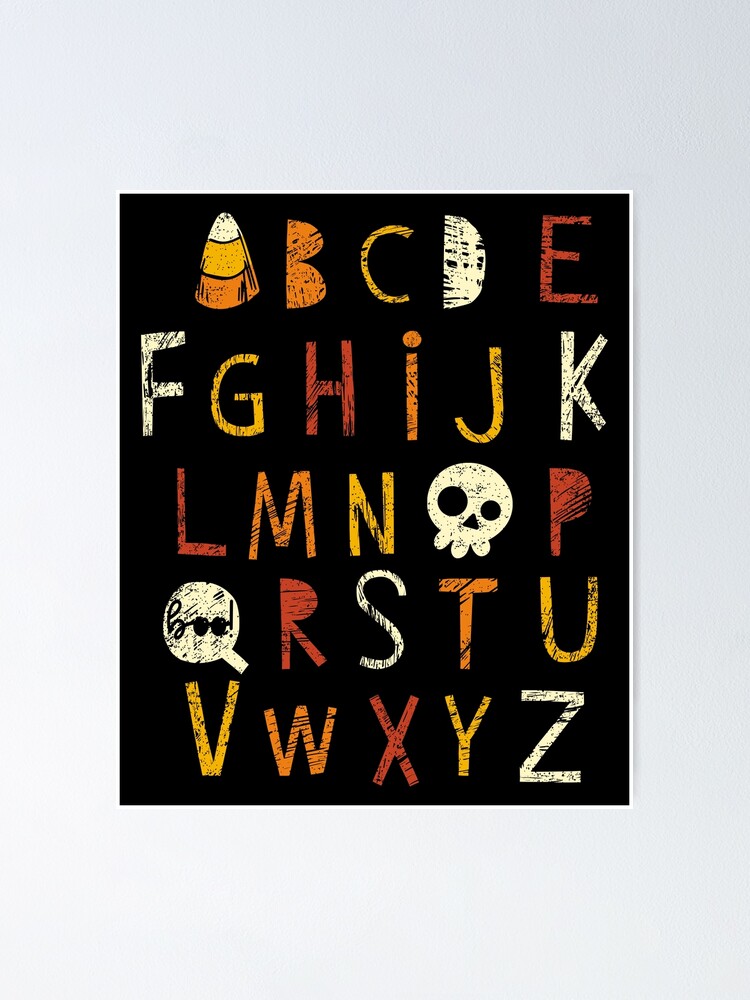 "Halloween Alphabet" Poster for Sale by Scotte-Swiercz | Redbubble