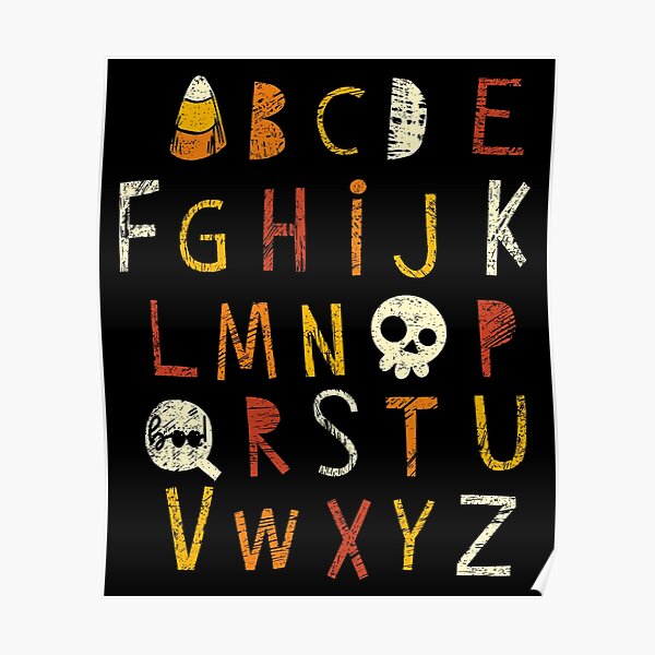 "Halloween Alphabet" Poster for Sale by Scotte-Swiercz | Redbubble