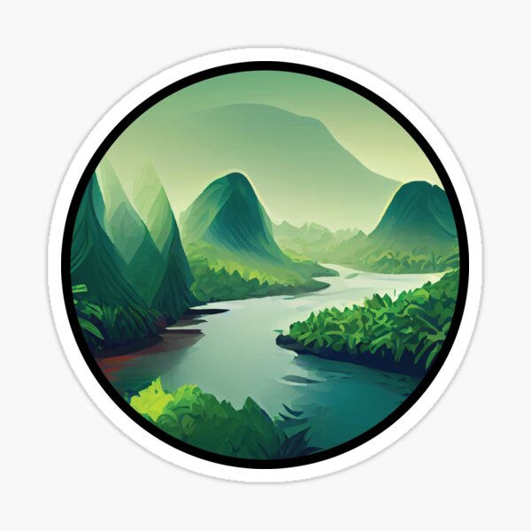 "Rainforest River" Sticker for Sale by WardedWood | Redbubble