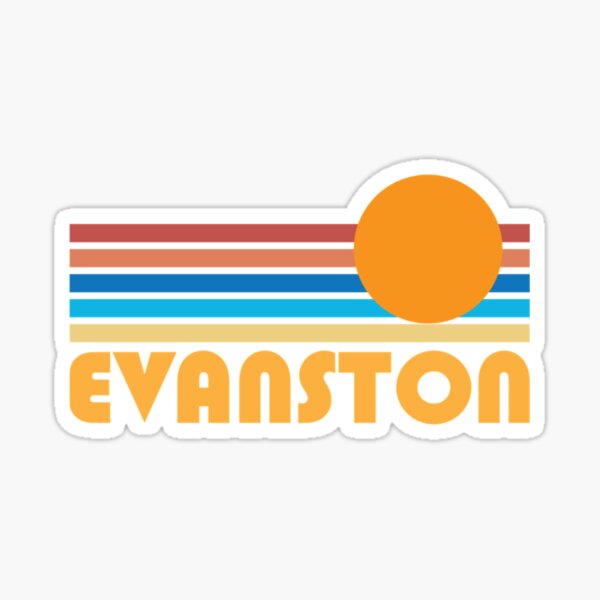 "Evanston Retro Sunset Logo" Sticker for Sale by VictorKoelpin | Redbubble