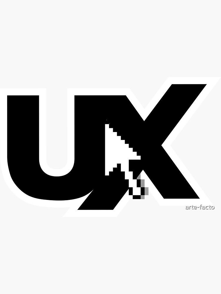 "UX logo with mouse pointer" Sticker for Sale by arte-facto | Redbubble