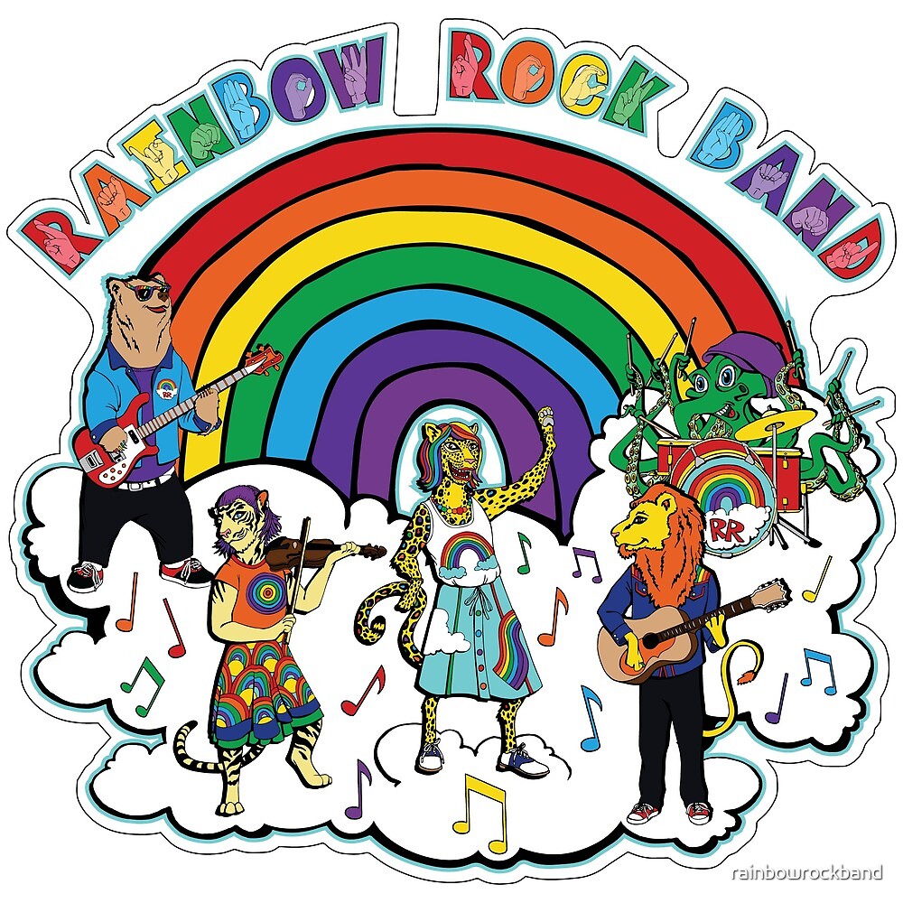 "Rainbow Rock Band ASL Logo" by rainbowrockband | Redbubble