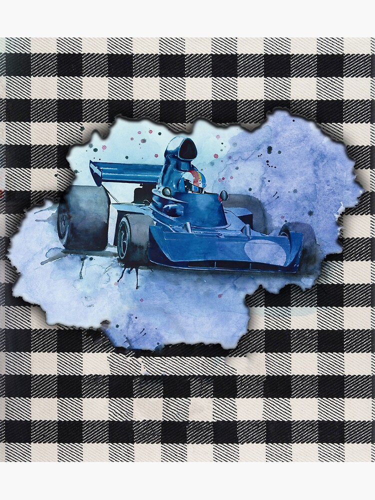 "Race Car Art Black Plaid Pattern" Sticker for Sale by Lewerenz | Redbubble