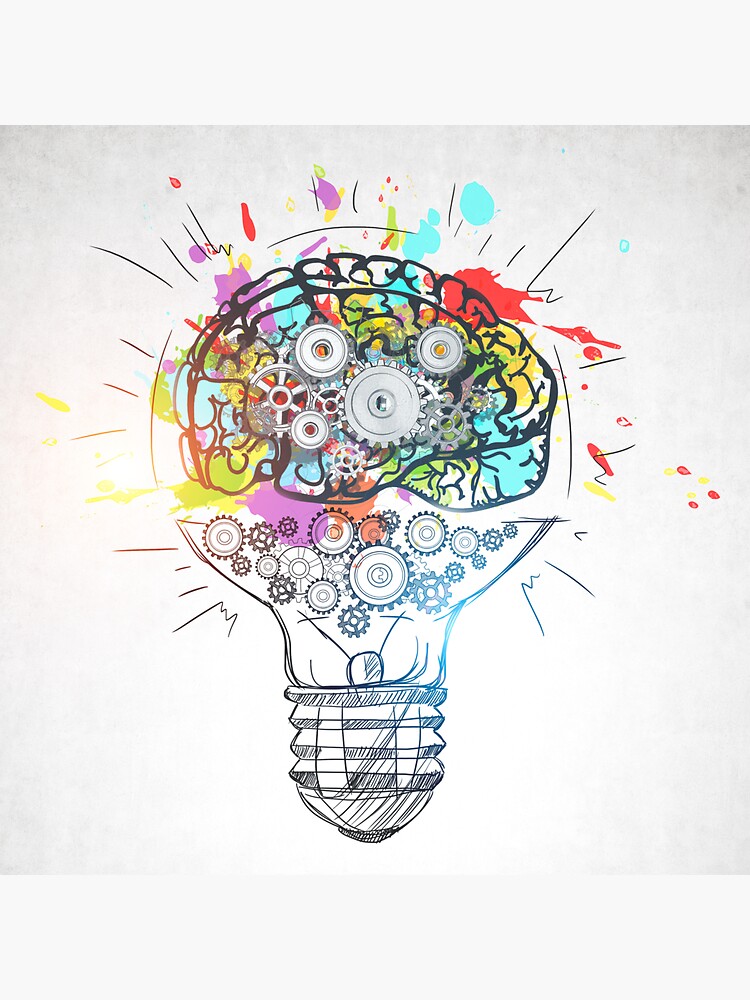 "A creative spark in the light bulb " Sticker for Sale by TheIllestMind ...