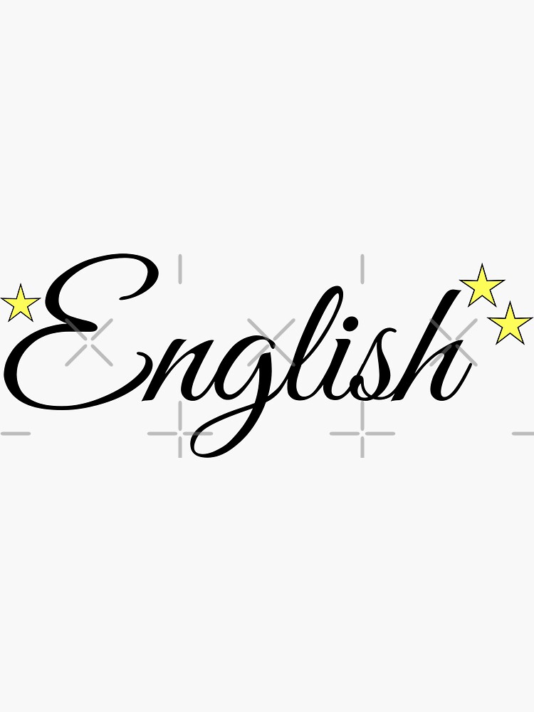 "English Subject Label" Sticker for Sale by ArtBySymone | Redbubble