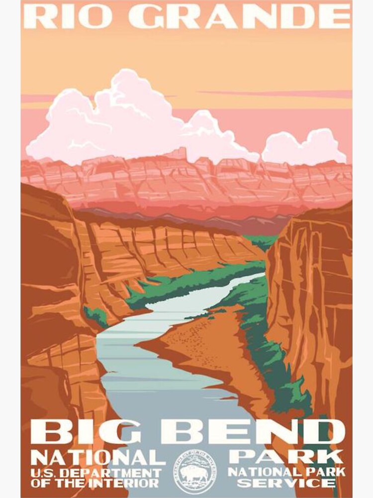 "Big Bend National Park Rio Grande Vintage Travel Decal" Sticker for ...