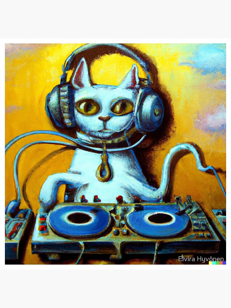 "AI Generated Art, Cat DJ With A Mixer Machine" Photographic Print for ...