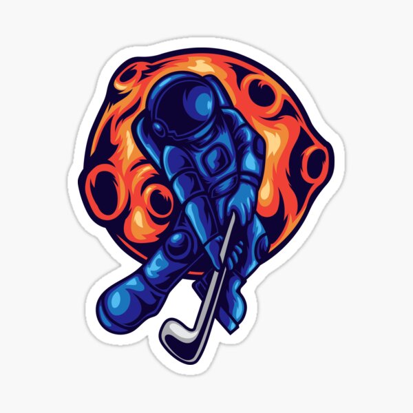 "Astronaut playing golf" Sticker for Sale by KimKaNau | Redbubble