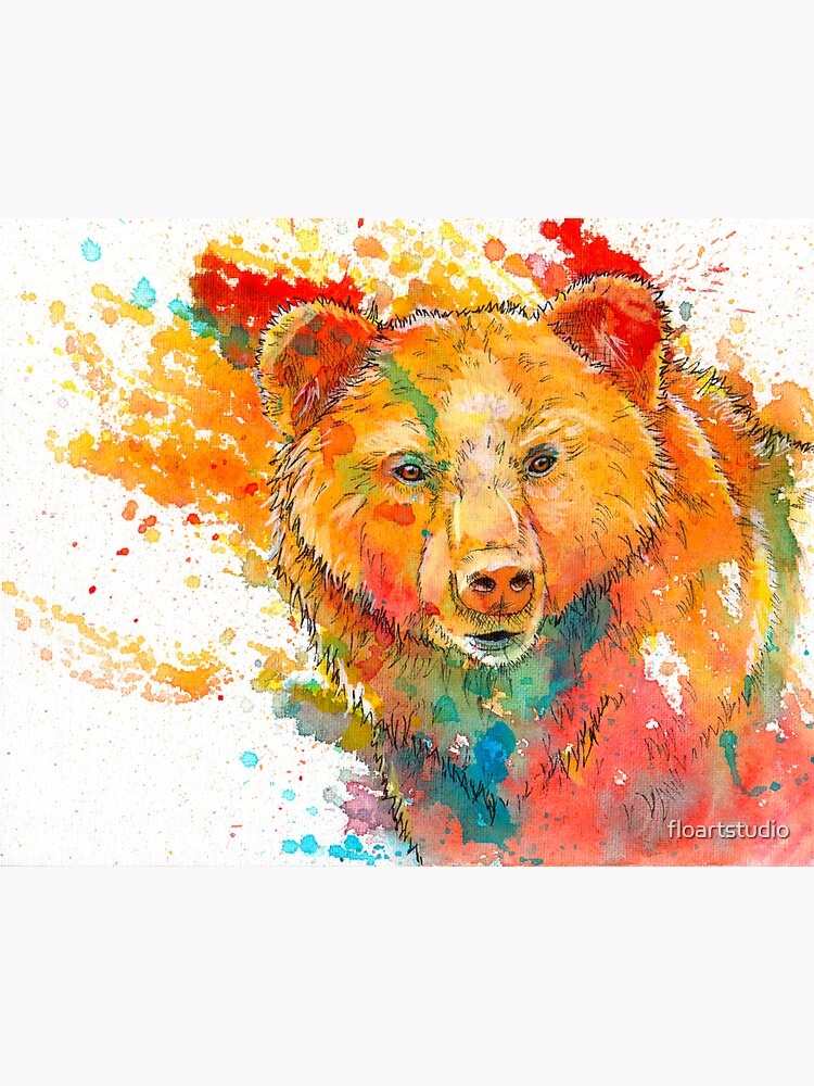 "Ursa Major - bear painting, animal art" Sticker for Sale by ...