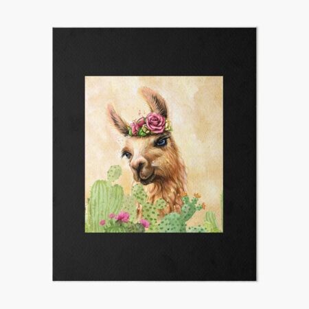 "Kindness Changes Everything Alpaca And Cactus Art" Art Board Print for ...