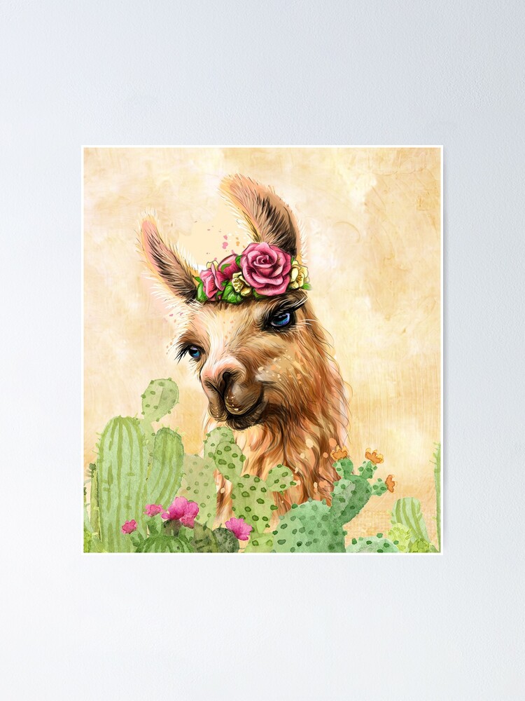 "Kindness Changes Everything Alpaca And Cactus Art" Poster for Sale by ...