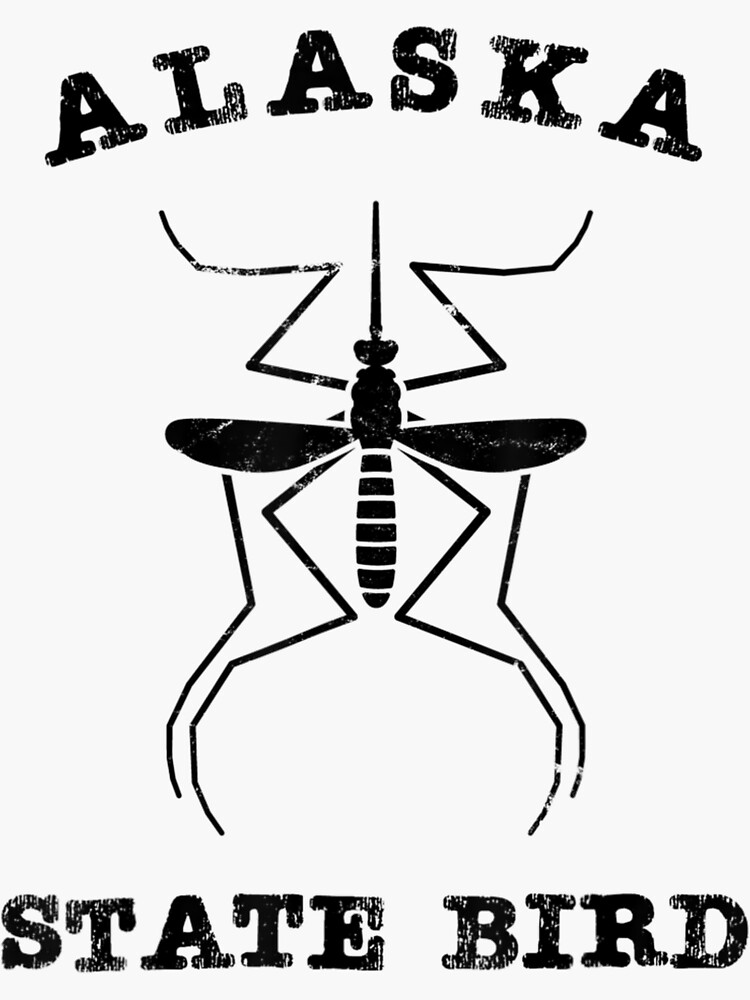 "Alaska State Bird Mosquito" Sticker for Sale by MiolaSuber | Redbubble