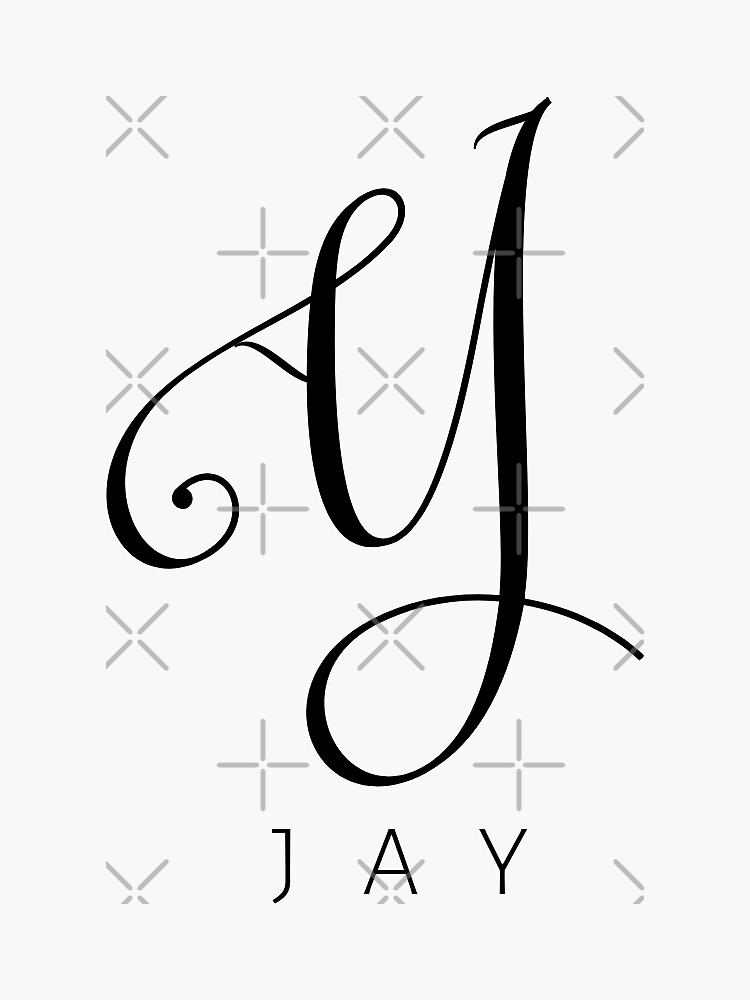 "Jay name logo" Sticker for Sale by Supriyart | Redbubble