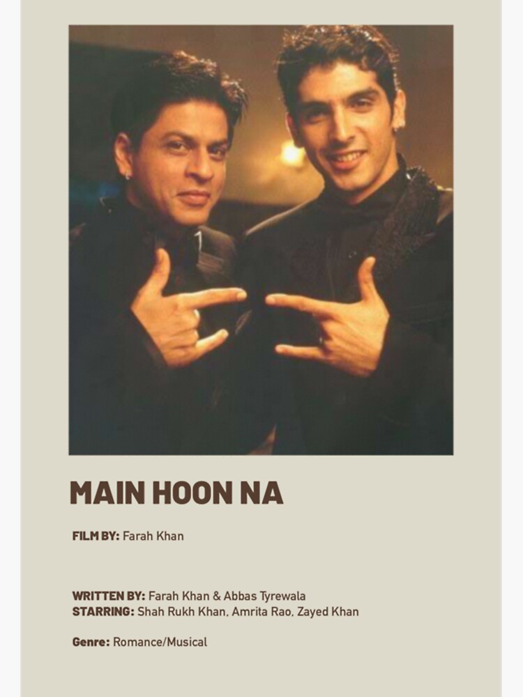"Main Hoon Na - minimalist movie " Sticker for Sale by AgdnesArt ...