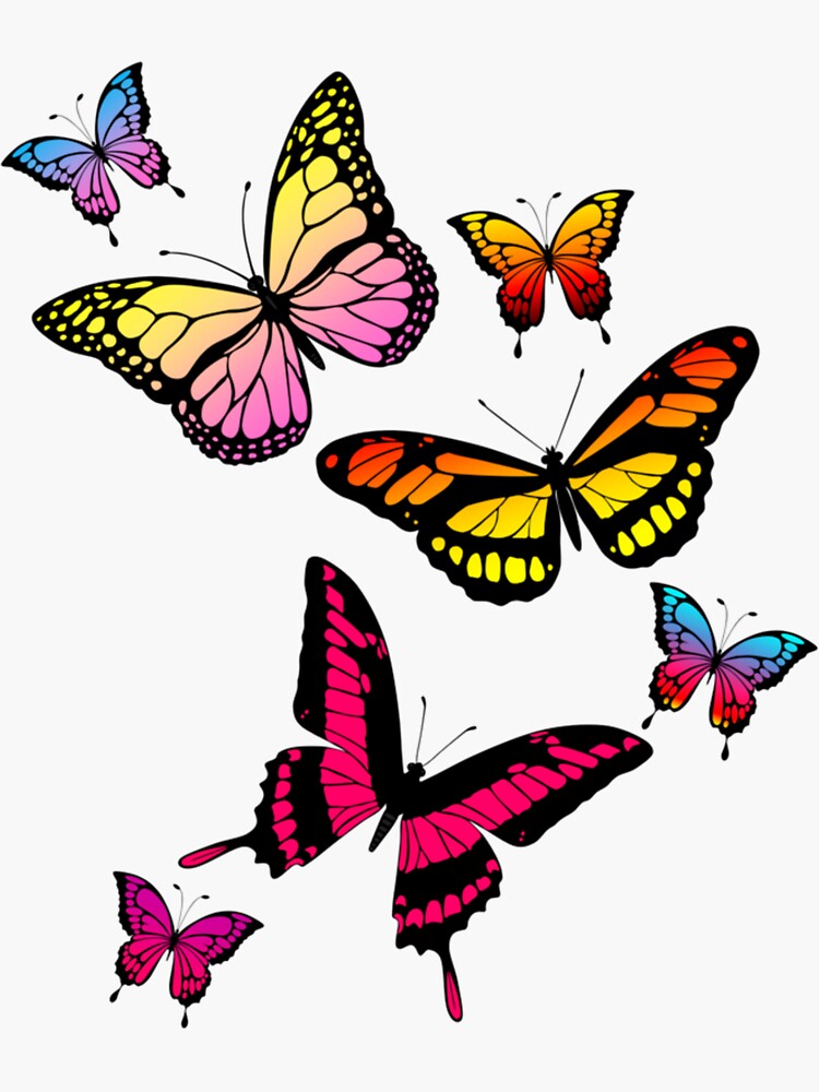 "Gradient color Butterfly design" Sticker for Sale by ranaweeraart ...