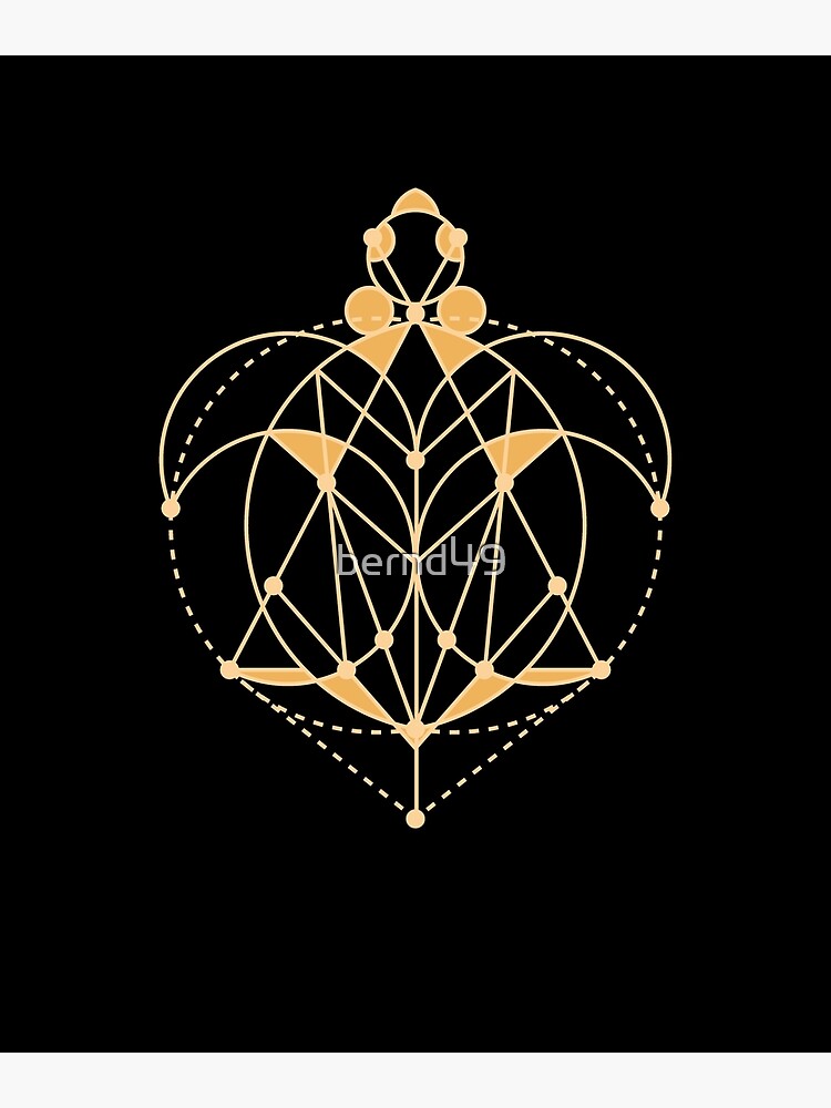 " The turtle in graphic representation, sacred geometry" Poster for ...