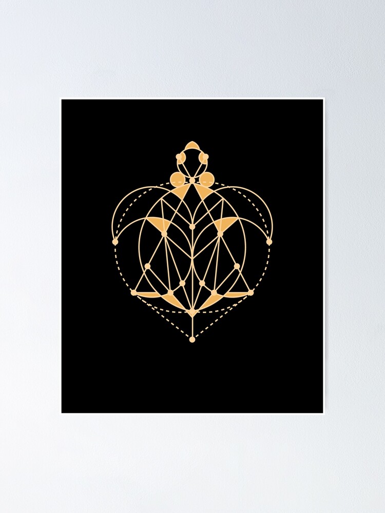 " The turtle in graphic representation, sacred geometry" Poster for ...