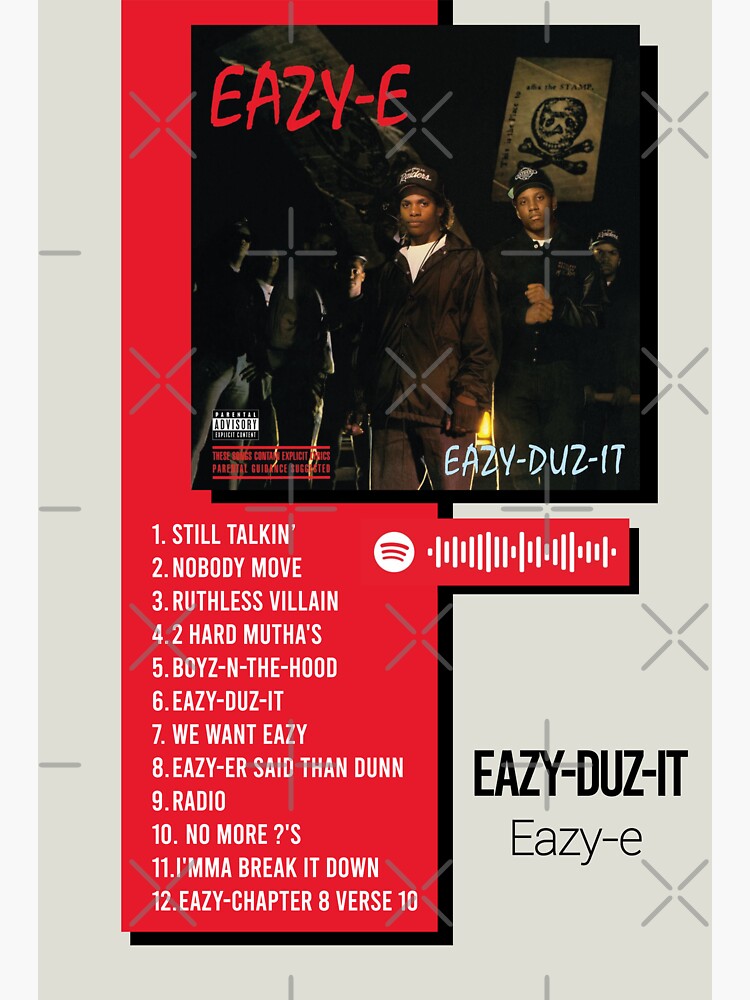 "eazy duz it eazy-e | poster | tracklist" Sticker for Sale by zivad23 ...