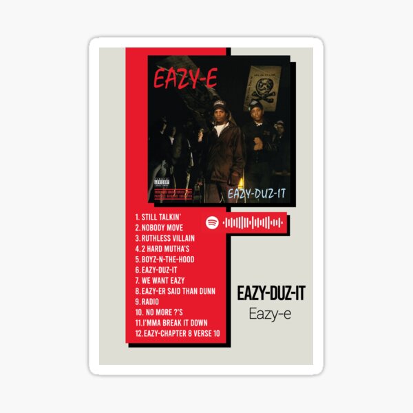 "eazy duz it eazy-e | poster | tracklist" Sticker for Sale by zivad23 | Redbubble