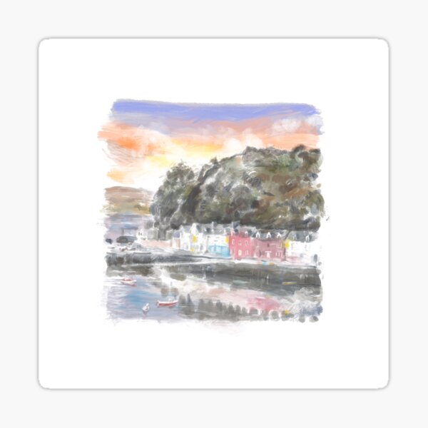 "Portree on the Isle of Skye Art" Sticker for Sale by markvickers41 ...