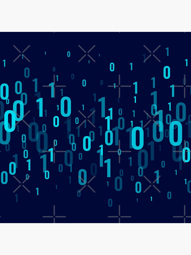 Light Blue Binary Software Code Sticker For Sale By Mrosedesigns Redbubble