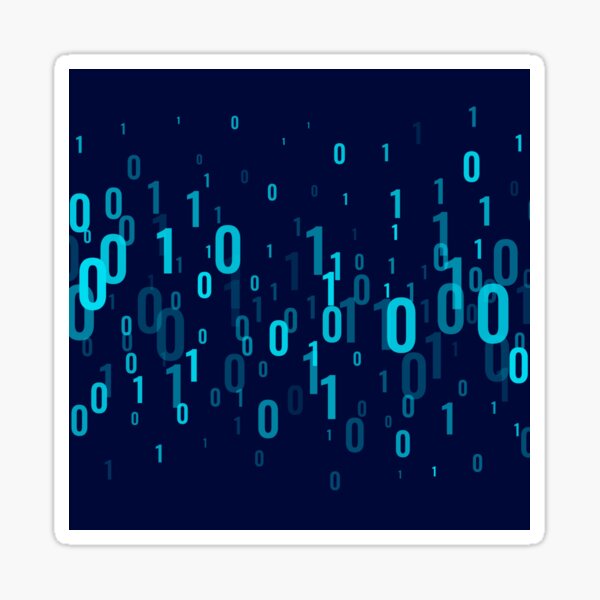 "Light Blue Binary Software Code" Sticker for Sale by MRoseDesigns ...