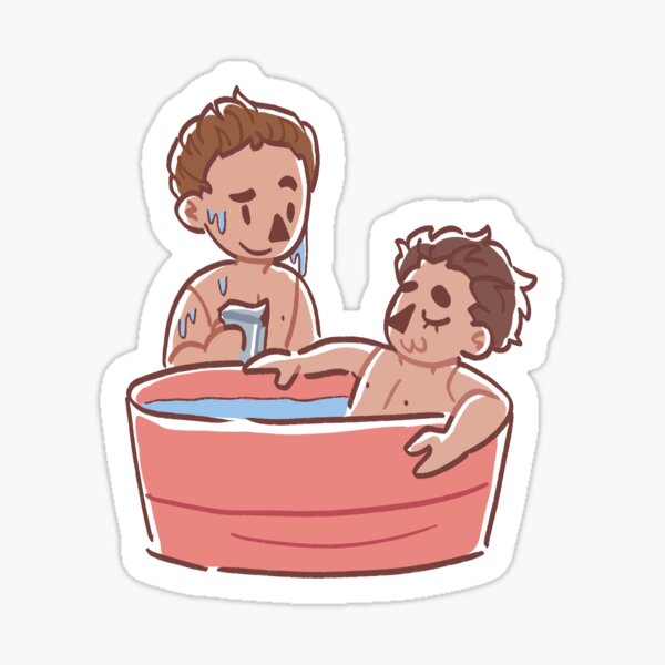 "George Russell & Charles Leclerc Bath" Sticker for Sale by ametherese ...