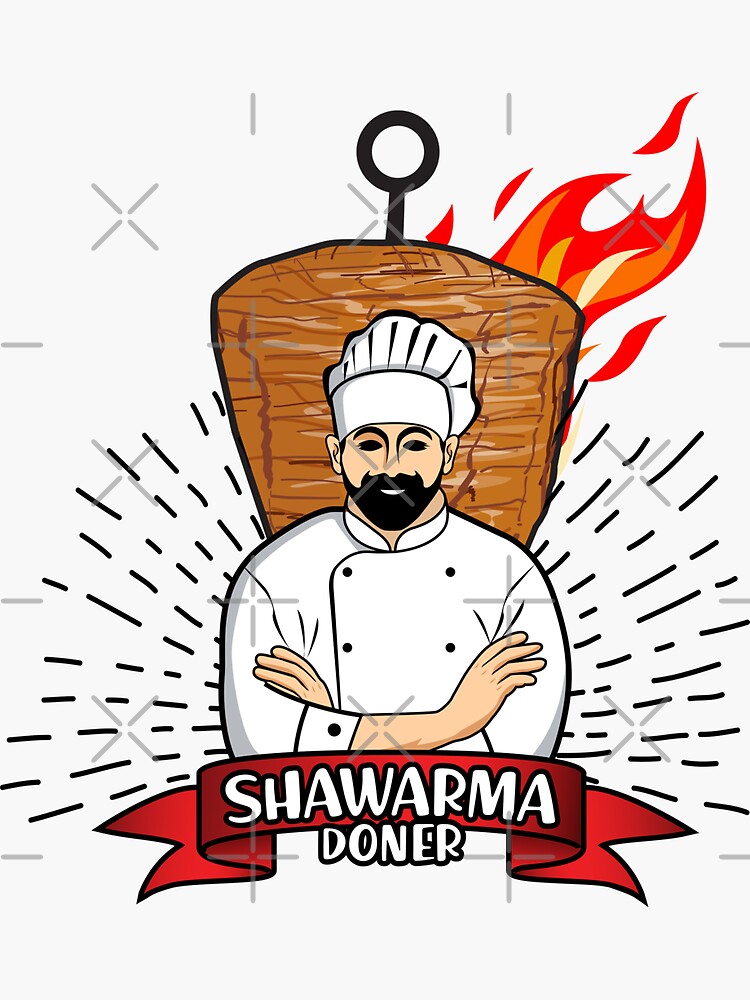 "Shawarma logo." Sticker for Sale by HakanKACAR2014 | Redbubble