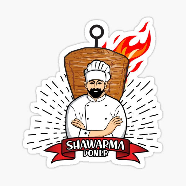 "Shawarma logo." Sticker for Sale by HakanKACAR2014 | Redbubble