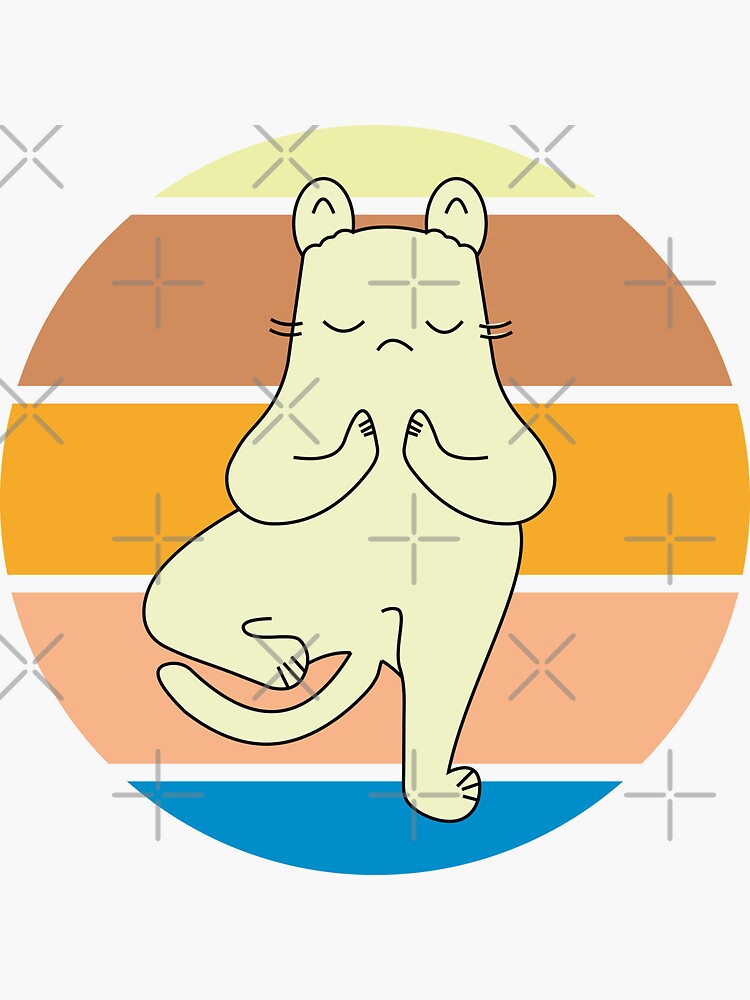 "Yogi Cat" Sticker for Sale by Pabrionacchi | Redbubble