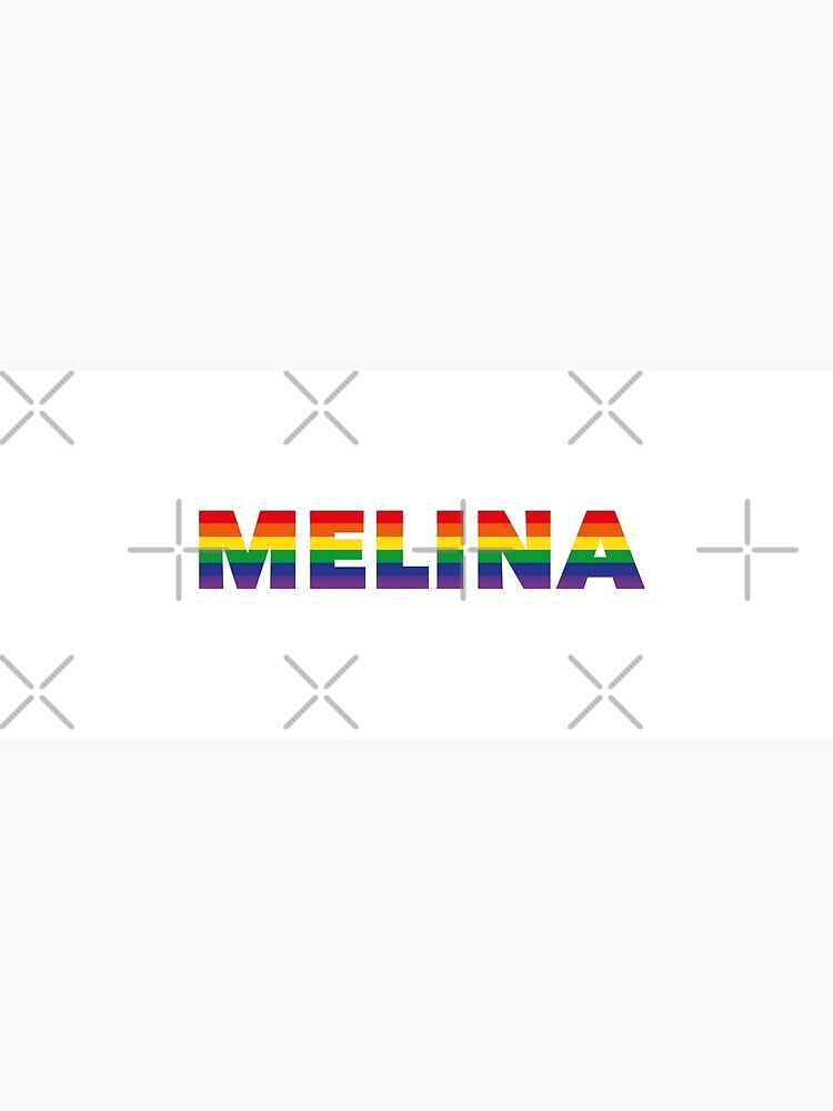 Melina Name - Rainbow Flag LGBT Pride Design Premium Matte Vertical Poster