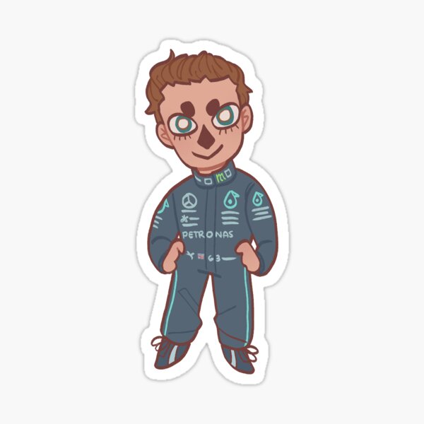 "Chibi George Russell" Sticker for Sale by ametherese | Redbubble