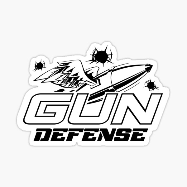 "Gun Defense - design for a defense lover with weapons" Sticker for ...