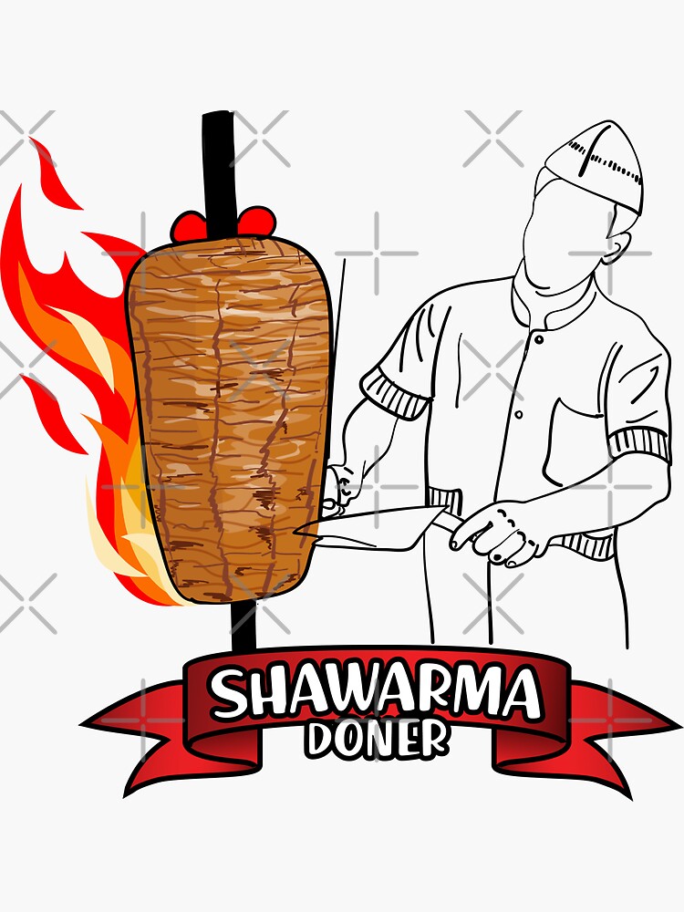 "Shawarma logo for restaurants and markets." Sticker for Sale by ...