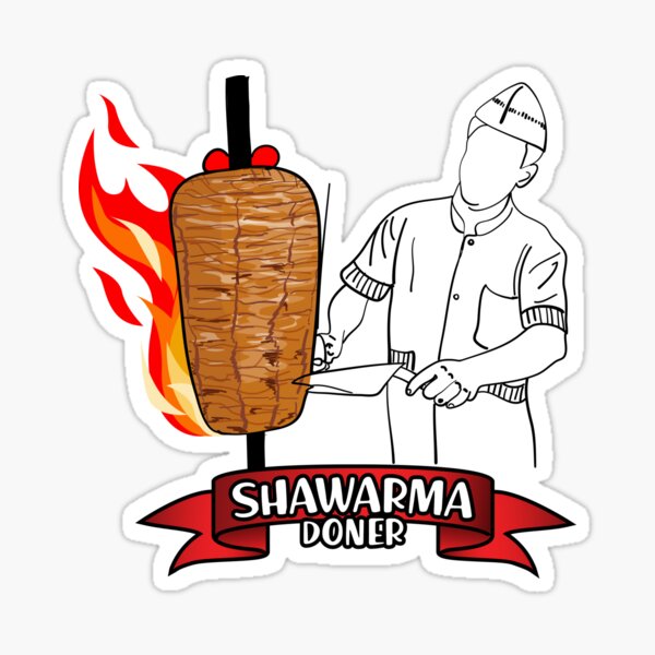 "Shawarma logo for restaurants and markets." Sticker for Sale by ...