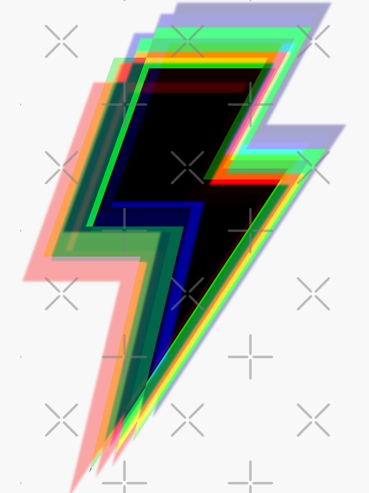 "Cmyk lightning bolt thunder,retro style 80s" Sticker for Sale by ...