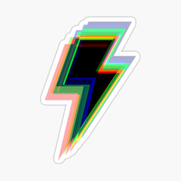 "Cmyk lightning bolt thunder,retro style 80s" Sticker for Sale by ...