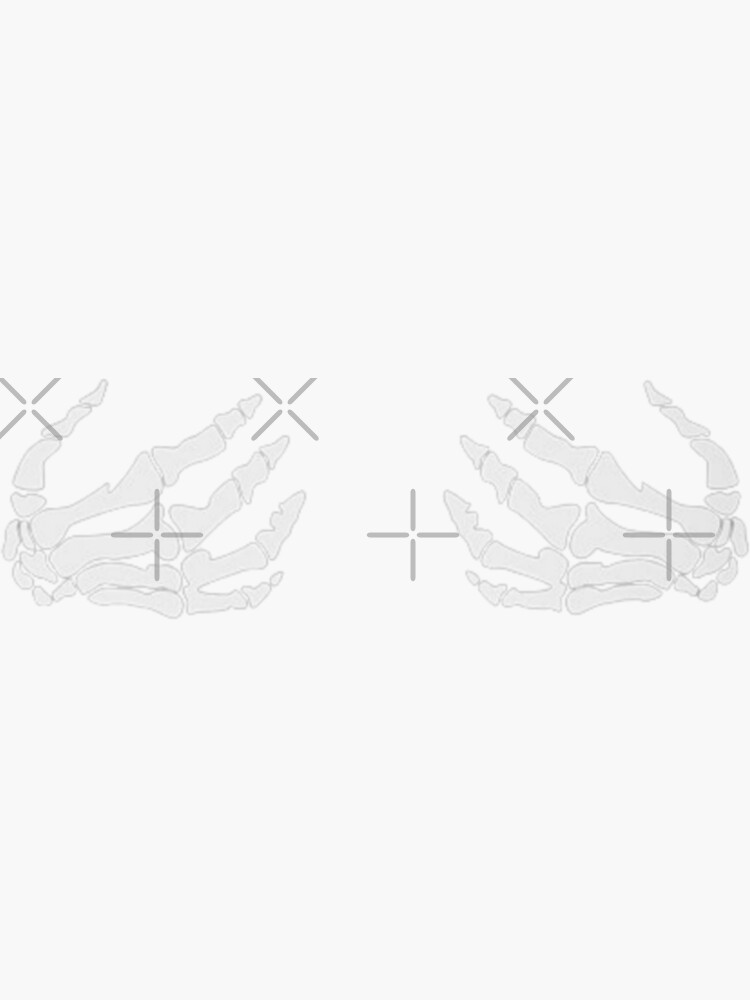"aesthetic two hands skeleton pinterest vibe" Sticker for Sale by Tattu ...