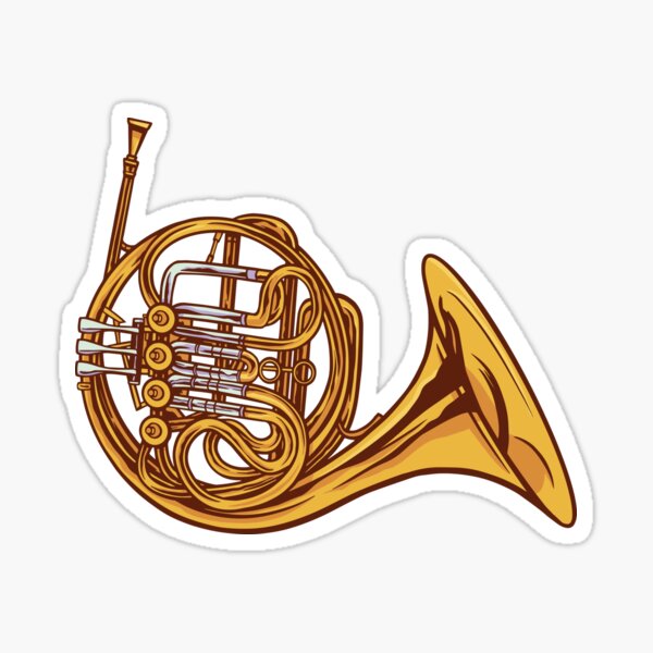 "French Horn instrument" Sticker for Sale by Uhhnad | Redbubble