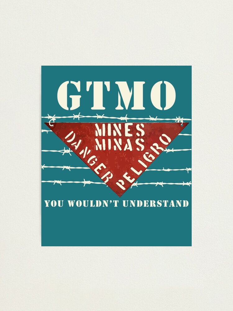 Lámina fotográfica «Signo de alambre de púas de minas terrestres GTMO ...