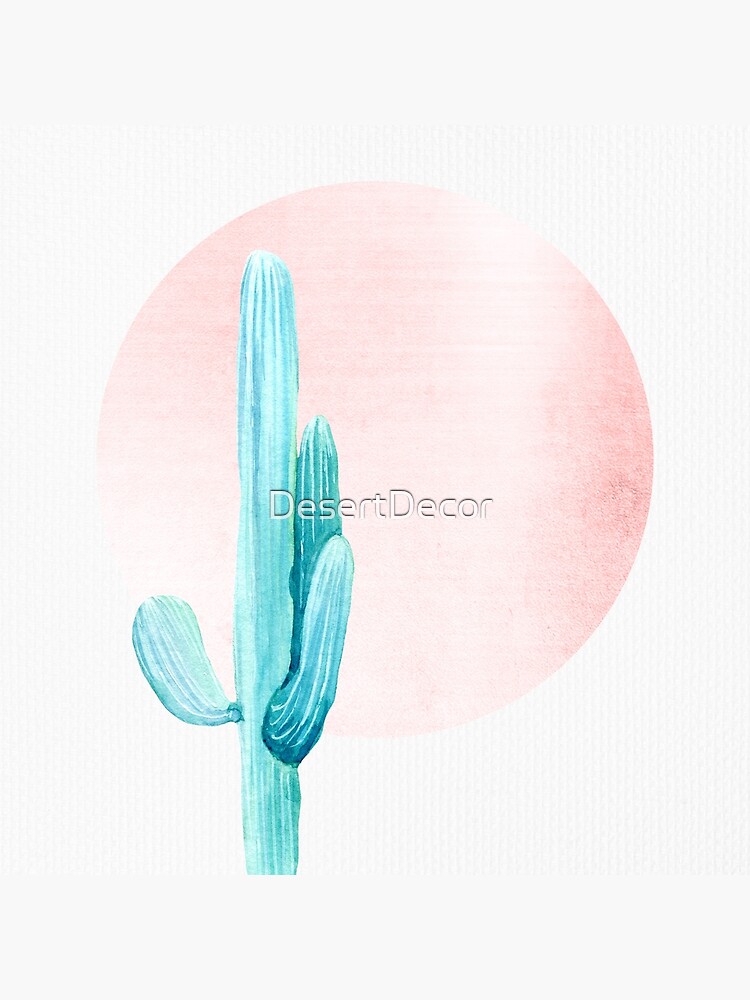 "Elegant Cactus Rosegold Pink and Turquoise Desert Cacti Home Decor ...