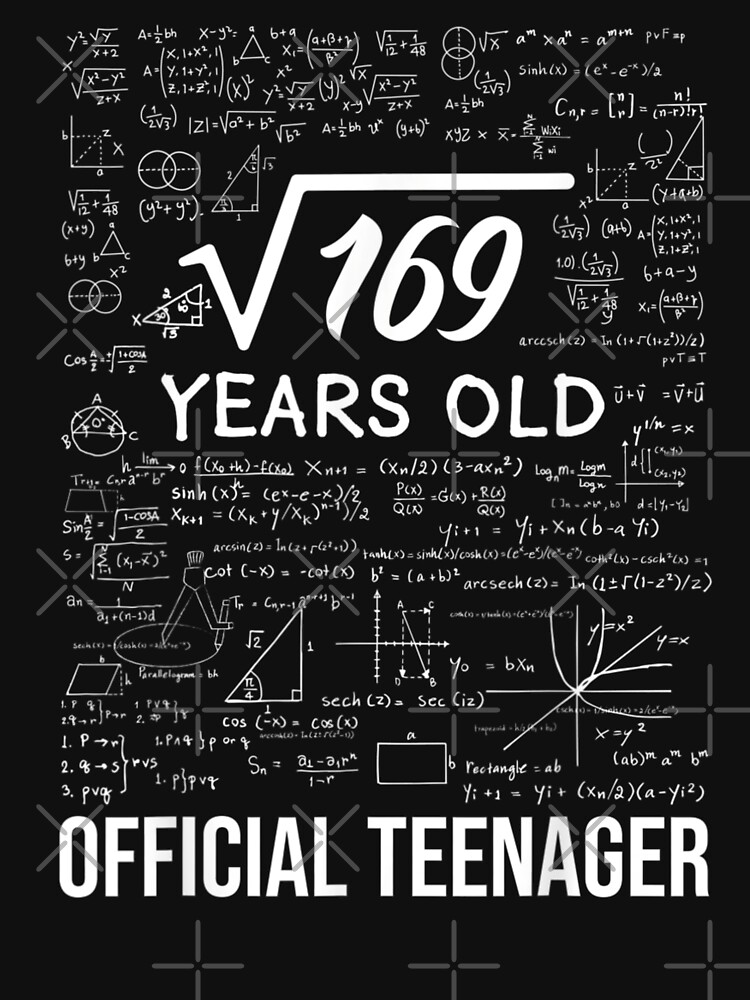 "13 Birthday Official Teenager Boy 13yr Math 13th Birthday" T-shirt for ...