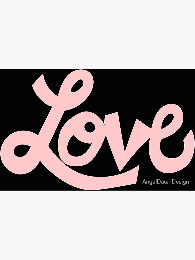 "LOVE text art in light pink cursive " Poster for Sale by ...