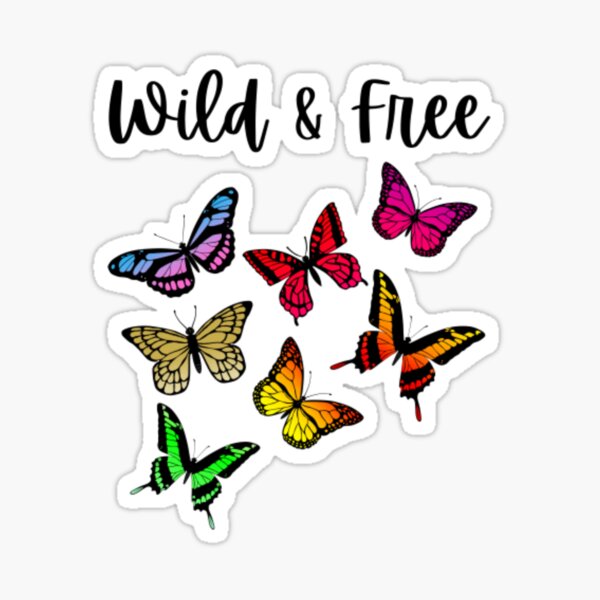 "Wild and free : butterfly design" Sticker for Sale by ranaweeraart ...