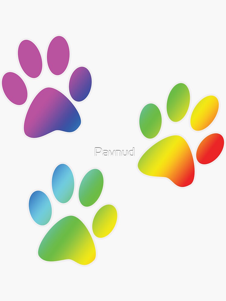 "Trio Paw Print Rainbow" Sticker for Sale by Pavnud | Redbubble