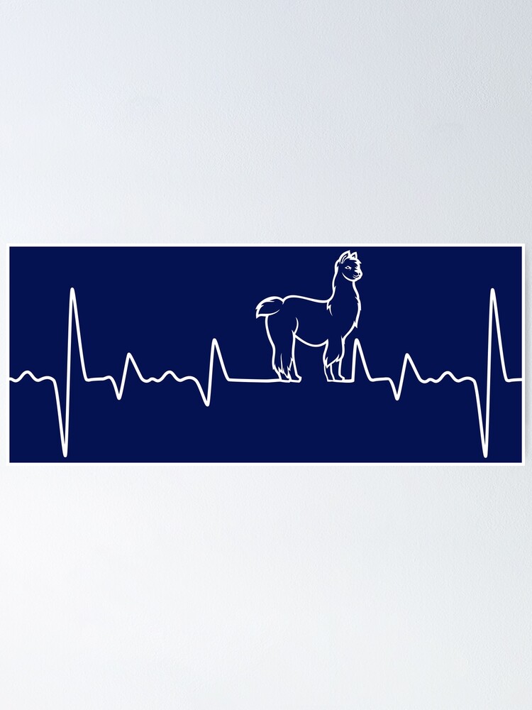 "Alpaca heartbeat EKG" Poster for Sale by ProMySign | Redbubble